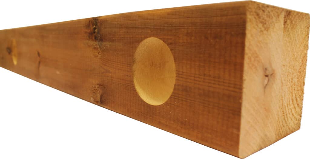 Brown wood rope post two holes - PiippoShop | Manilla Oy